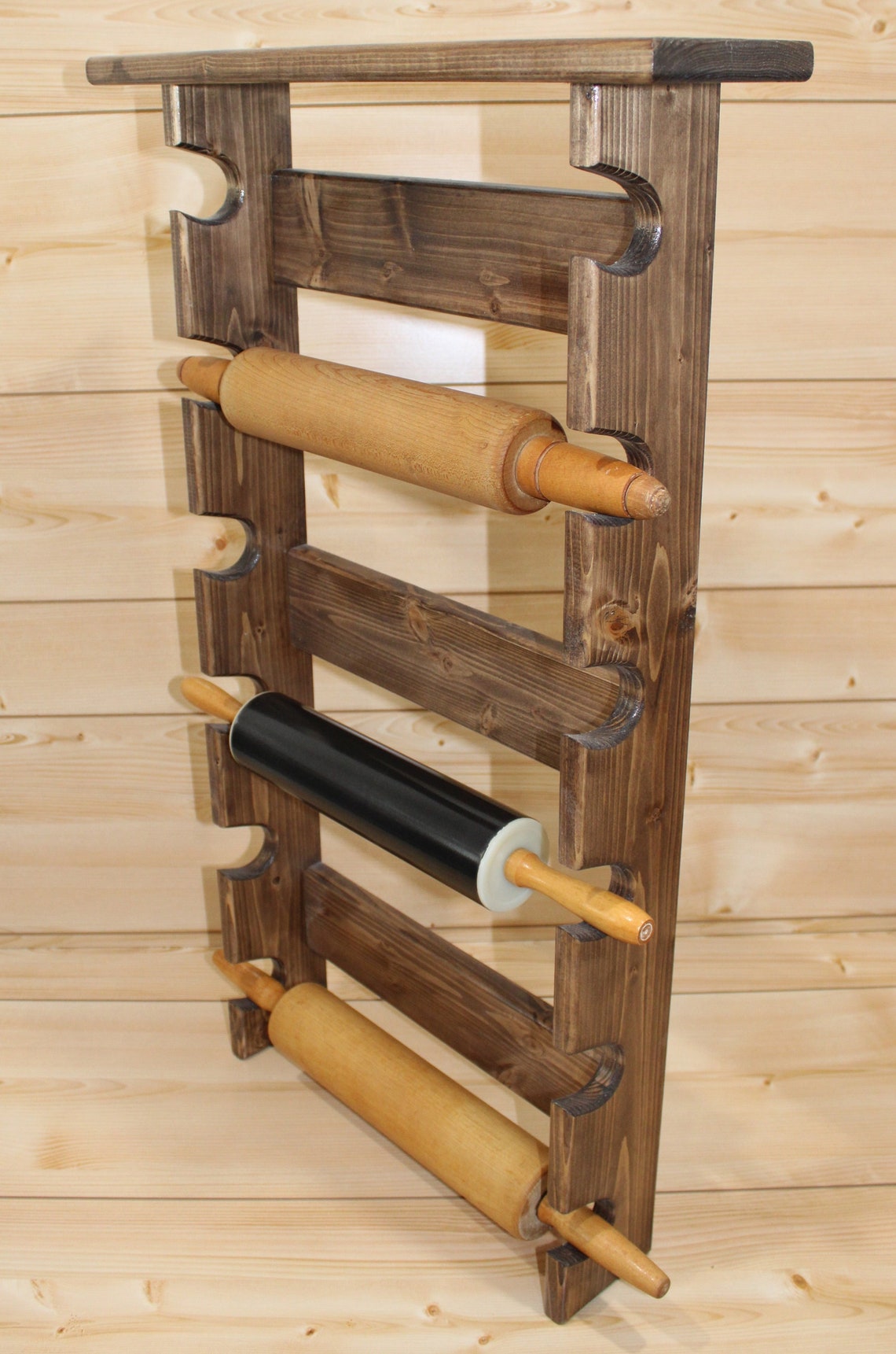 Rolling Pin Rack With Shelf Provincial Rolling Pin Rack With - Etsy