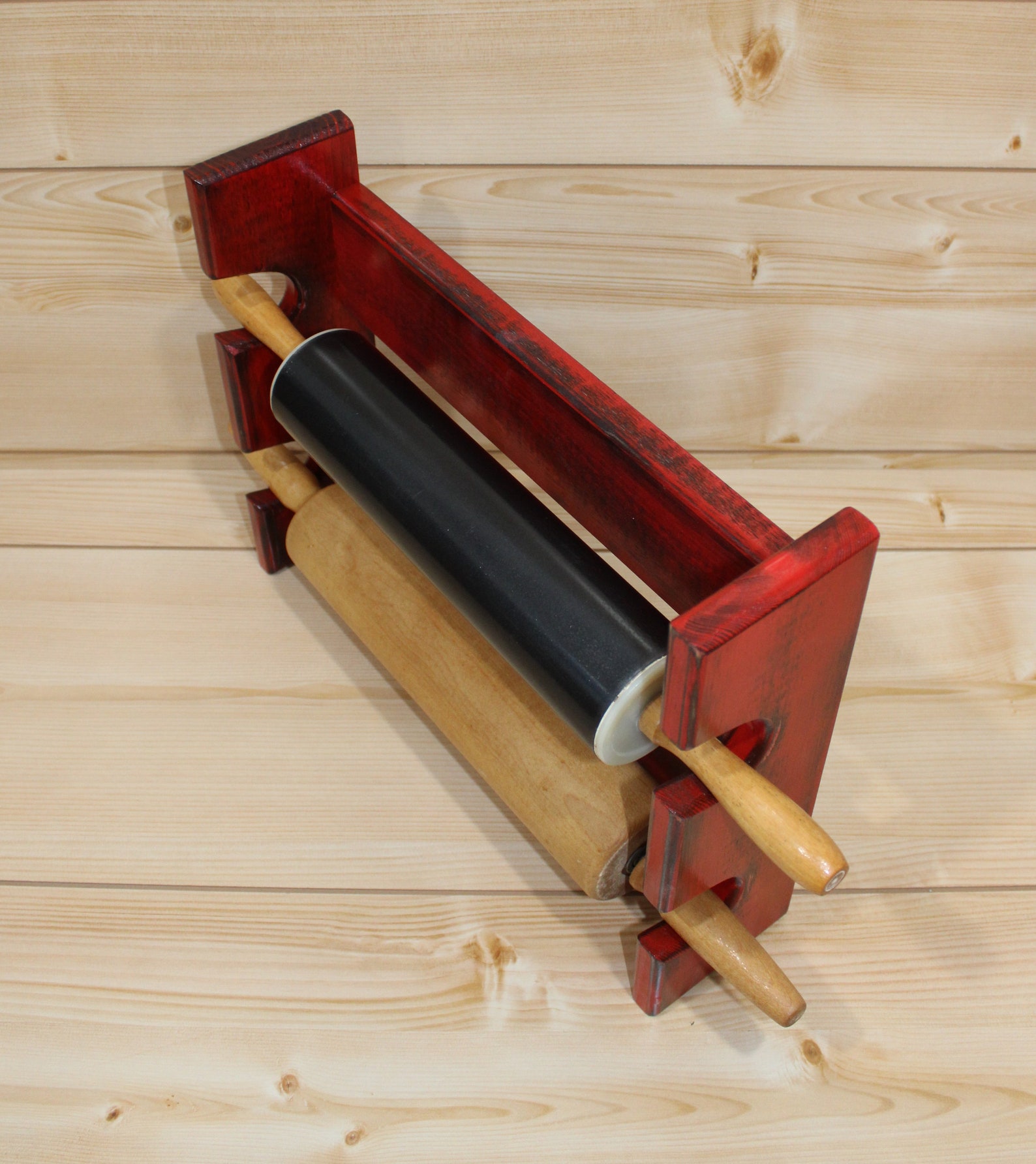 Red Rolling Pin Rack With Two Slots Multiple Rolling Pin - Etsy