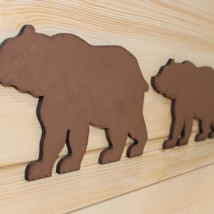 Brown Bear Family of 3 - Wood Bear Family - Wood Brown Bears - Wood ...