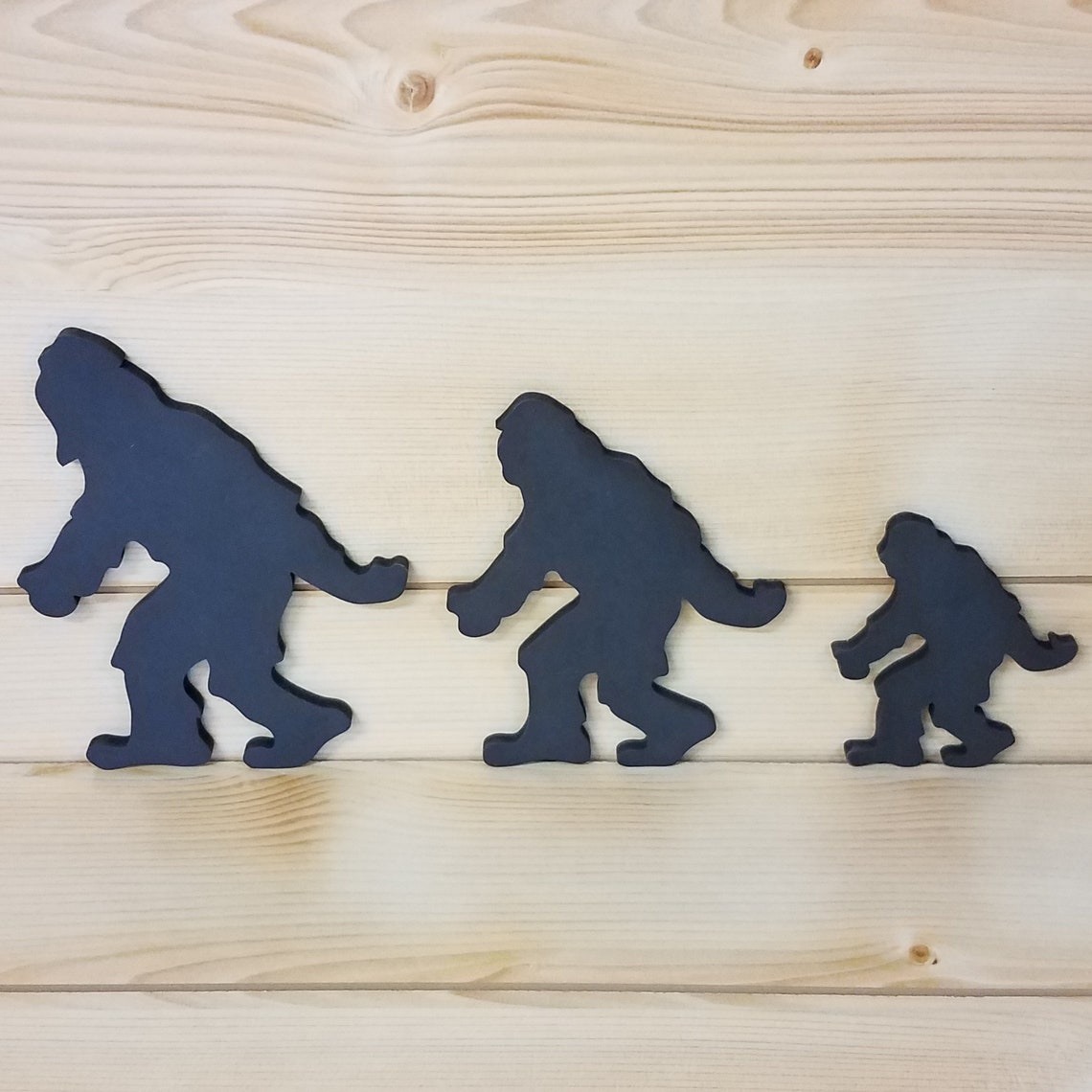 Bigfoot Family of 3 Sasquatch Family of 3 Bigfoot Wall Art - Etsy