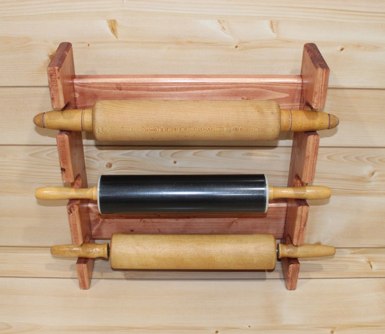 Rolling Pin Rack With Three Slots Multiple Rolling Pin Rack | Etsy