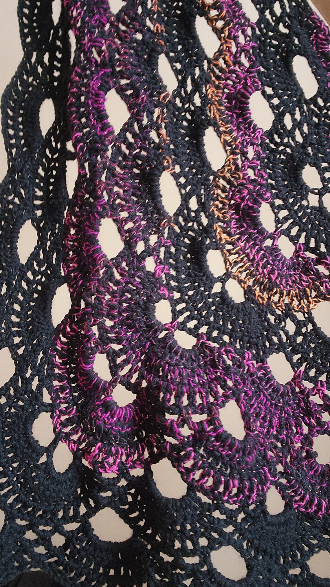 Autumn Witch Virus Shawl / Fall Shawl / Red Orange Pink Black - Etsy