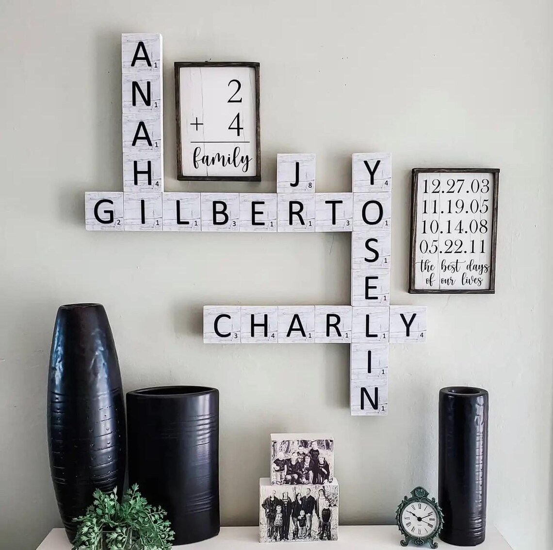 Customizable Scrabble Tile Wall Art: Personalized Family Decor - Etsy
