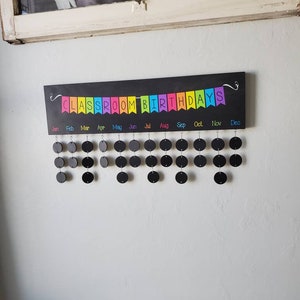 Classroom Birthday Board With Chalk Painted 25 Tags - Etsy