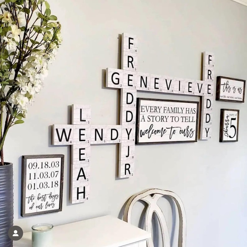Customizable Scrabble Tile Wall Art: Personalized Family Decor - Etsy