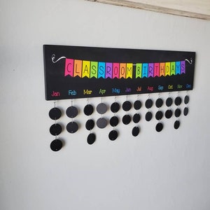Classroom Birthday Board With Chalk Painted 25 Tags - Etsy