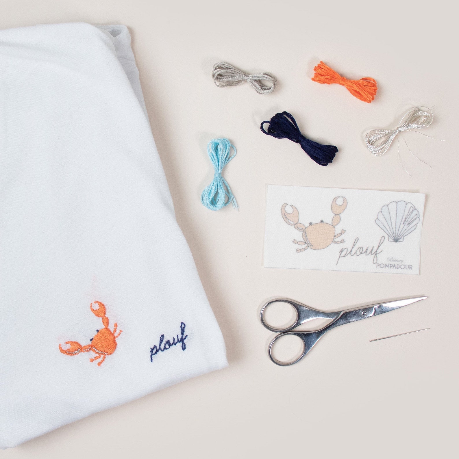 Splash Crab - EASY EMBROIDERY Kit - Etsy