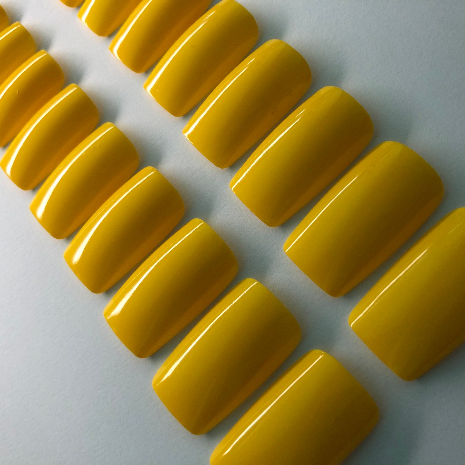 Yellow Extra Wide Press on Nails - Etsy