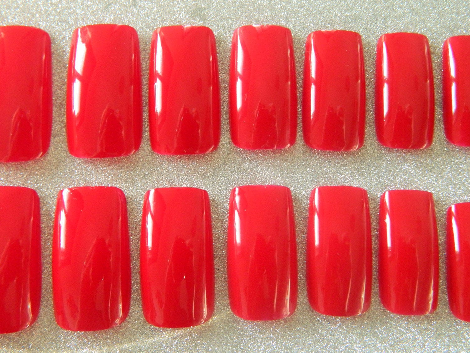 Red Wide False Nails | Etsy