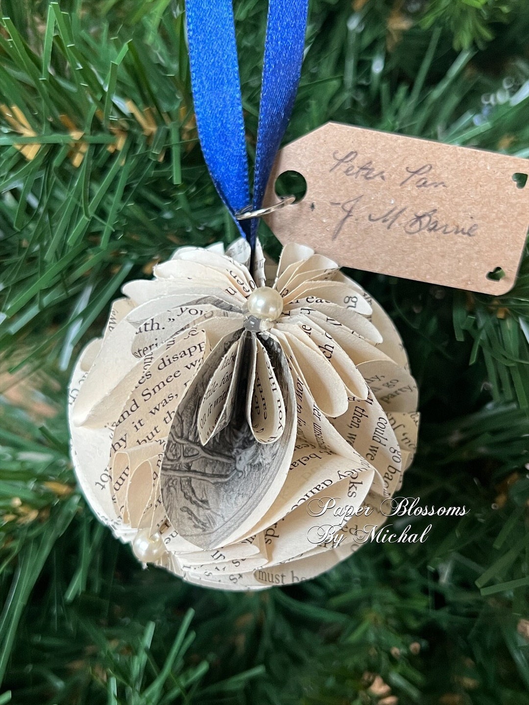 Peter Pan, Bookworm Ornament, Book Ornament, Reader Ornament, Christmas ...