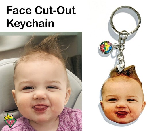 Custom Face Cut-Out Keychain Personalized Portrait Keychain | Etsy