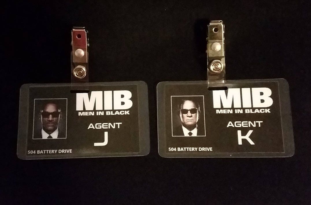 Men In Black ID Badge Etsy