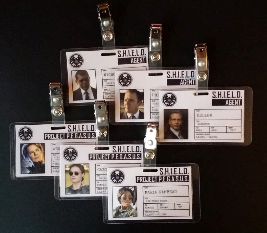 Captain Marvel Shield and Project Pegasus ID Badges - Etsy