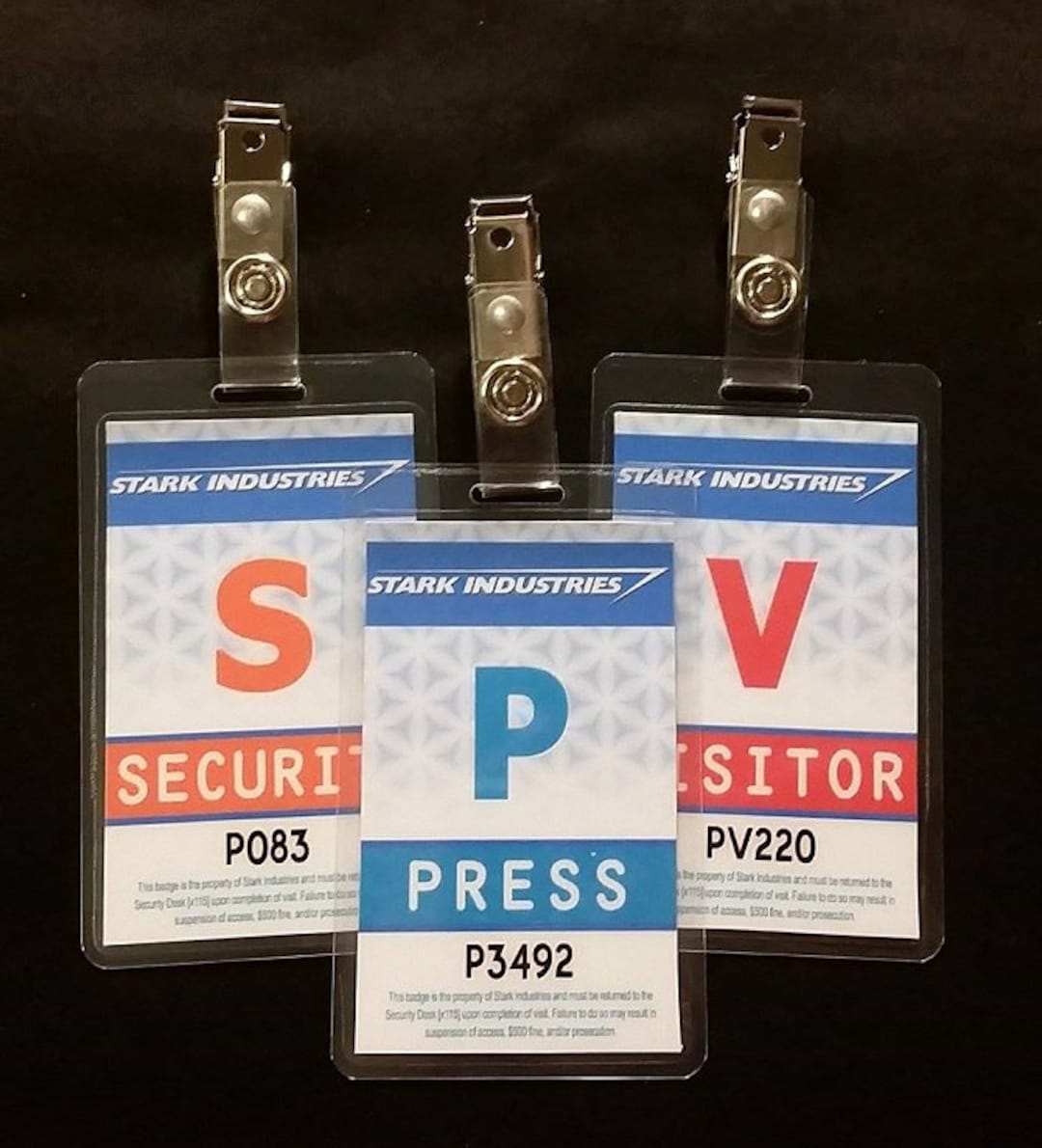 Stark Industries Security/press/visitor Badges - Etsy