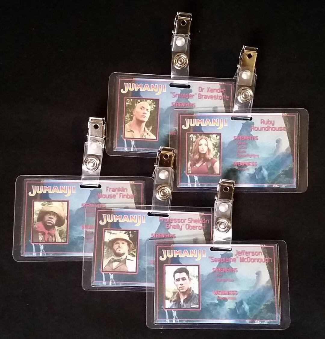 Jumanji Player ID Cards Inspired by Jumanji Welcome to the Jungle - Etsy
