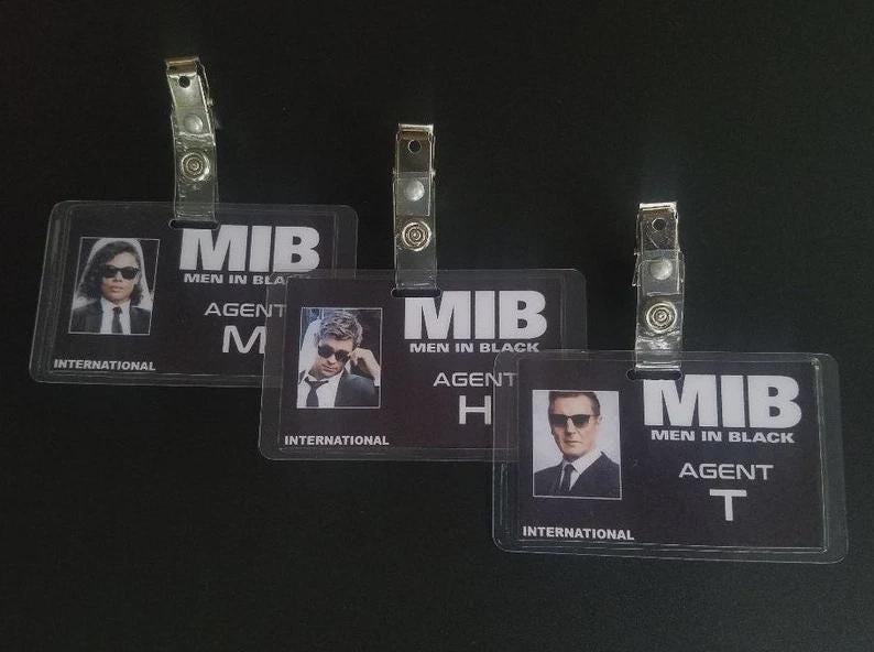 Men in Black ID Badge - Etsy