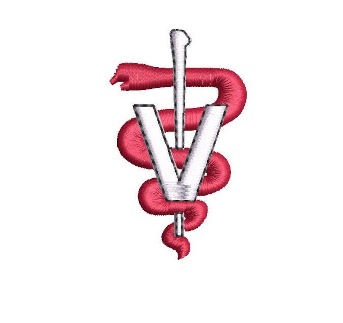 Veterinarian Caduceus Logo Embroidery Machine File. DVM - Etsy
