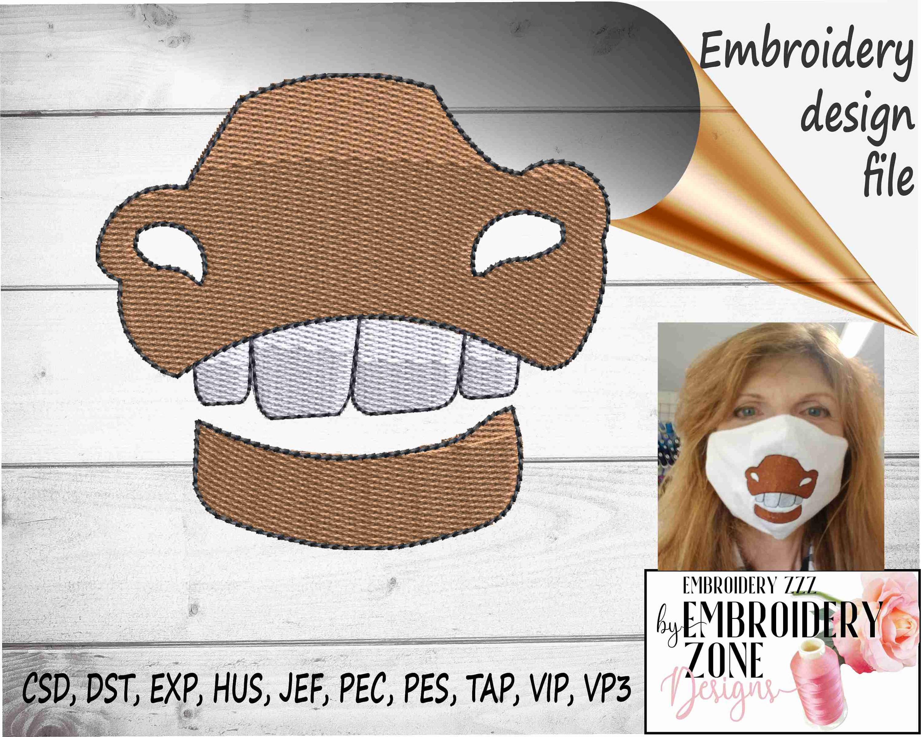 Funny Face Mask Embroidery Design File. Horse Teeth Pattern - Etsy