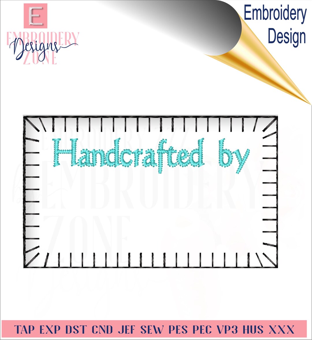 Quilt Label Design to Embroider. Small Applique Machine Embroidery Pattern, Blanket Stitch ...