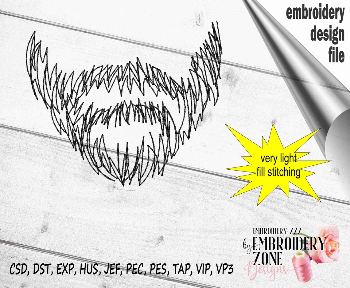 Funny Face Mask Goatee Embroidery Design File. Beard and - Etsy