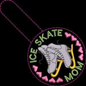 Ice Skate Mom Design for Embroidering in the Hoop Snap Tabs. Mum Key ...