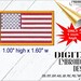 One Inch USA Flag Design for Machine Embroidery. Small American Flag ...