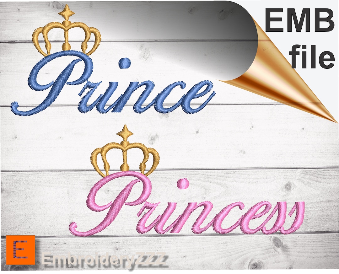 Prince & Princess Embroidery Design File Instant Download. Little ...