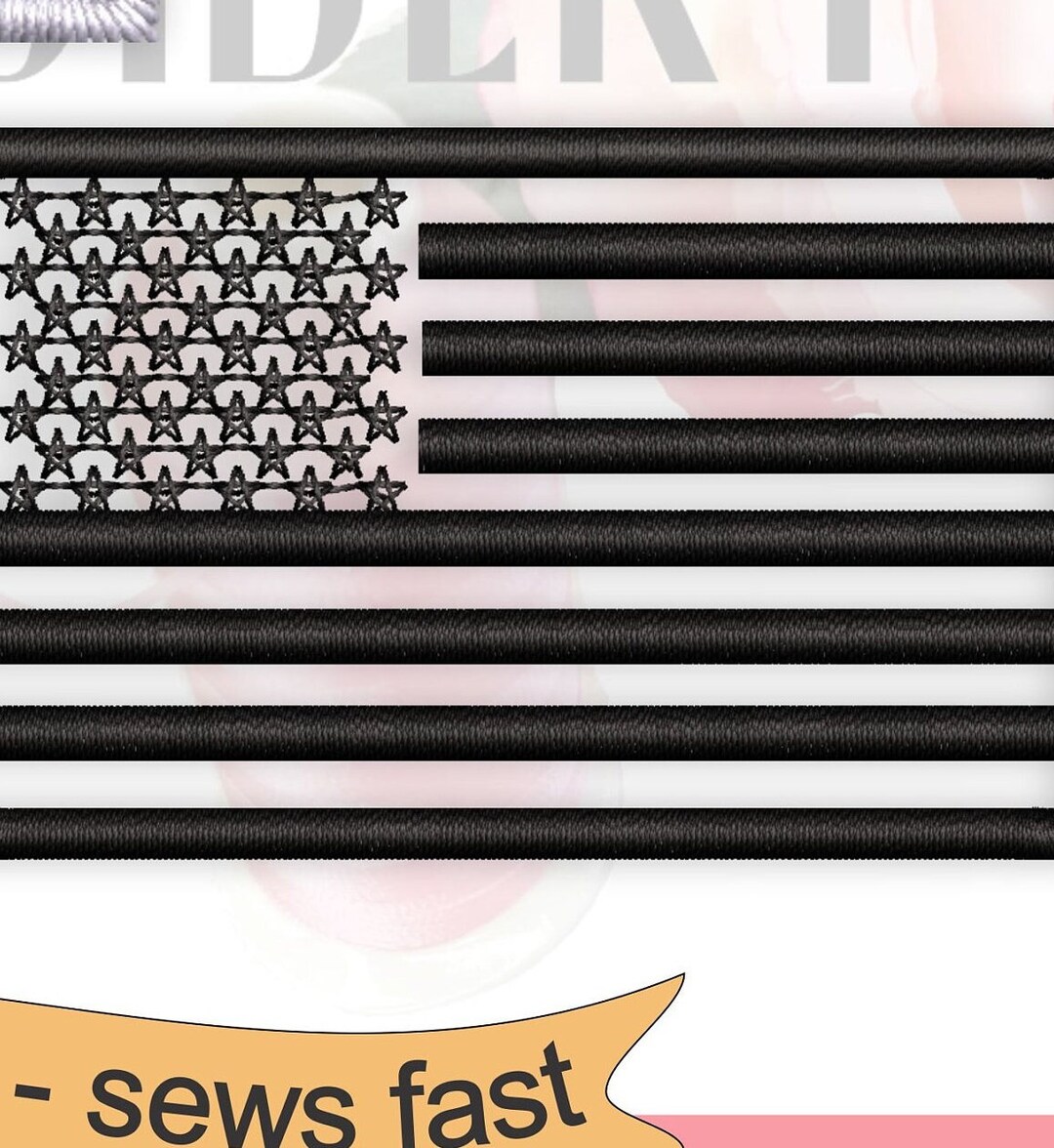 Easy to Sew One Inch X 1.6 Inch US Flag Design for Machine Embroidery ...