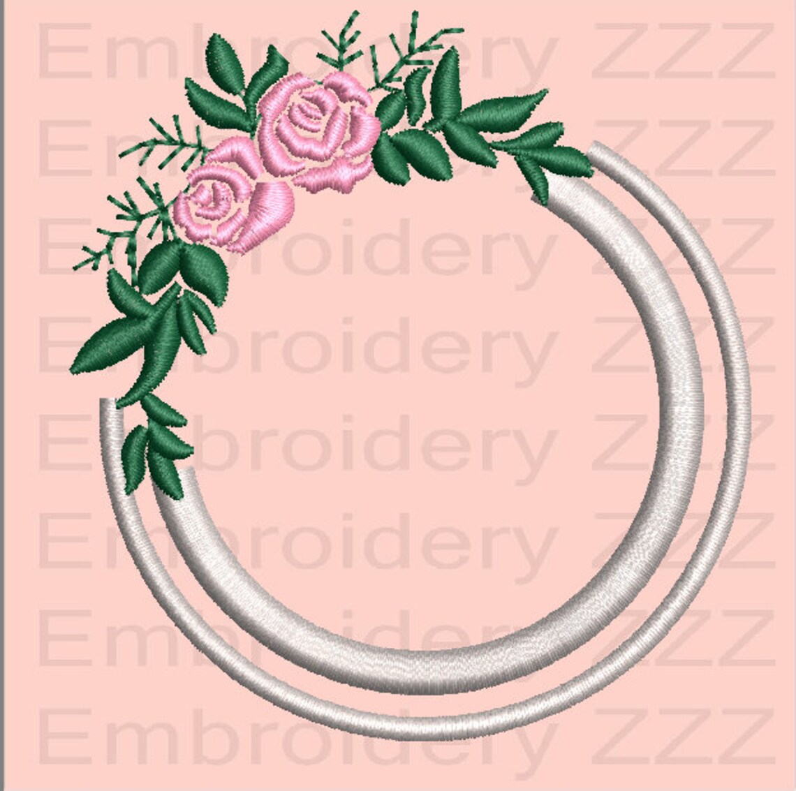 Circle Monogram Machine Embroidery Design File. Add Your Own - Etsy