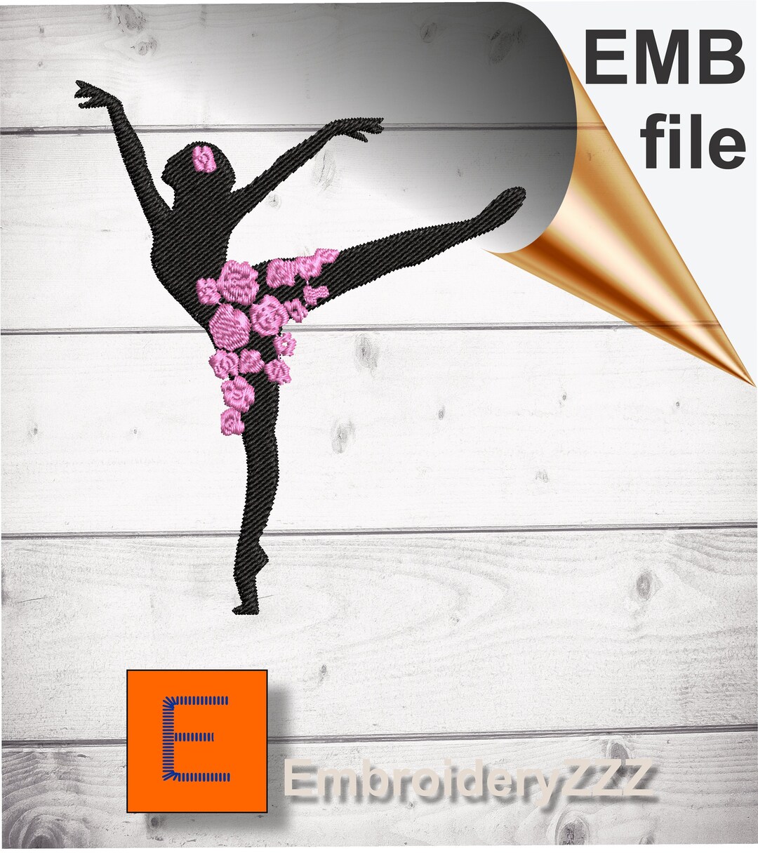 Dance Design for Machine Embroidery. Floral Dancer on Point. Dancing ...
