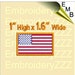 One Inch USA Flag Design for Machine Embroidery. Small American Flag ...