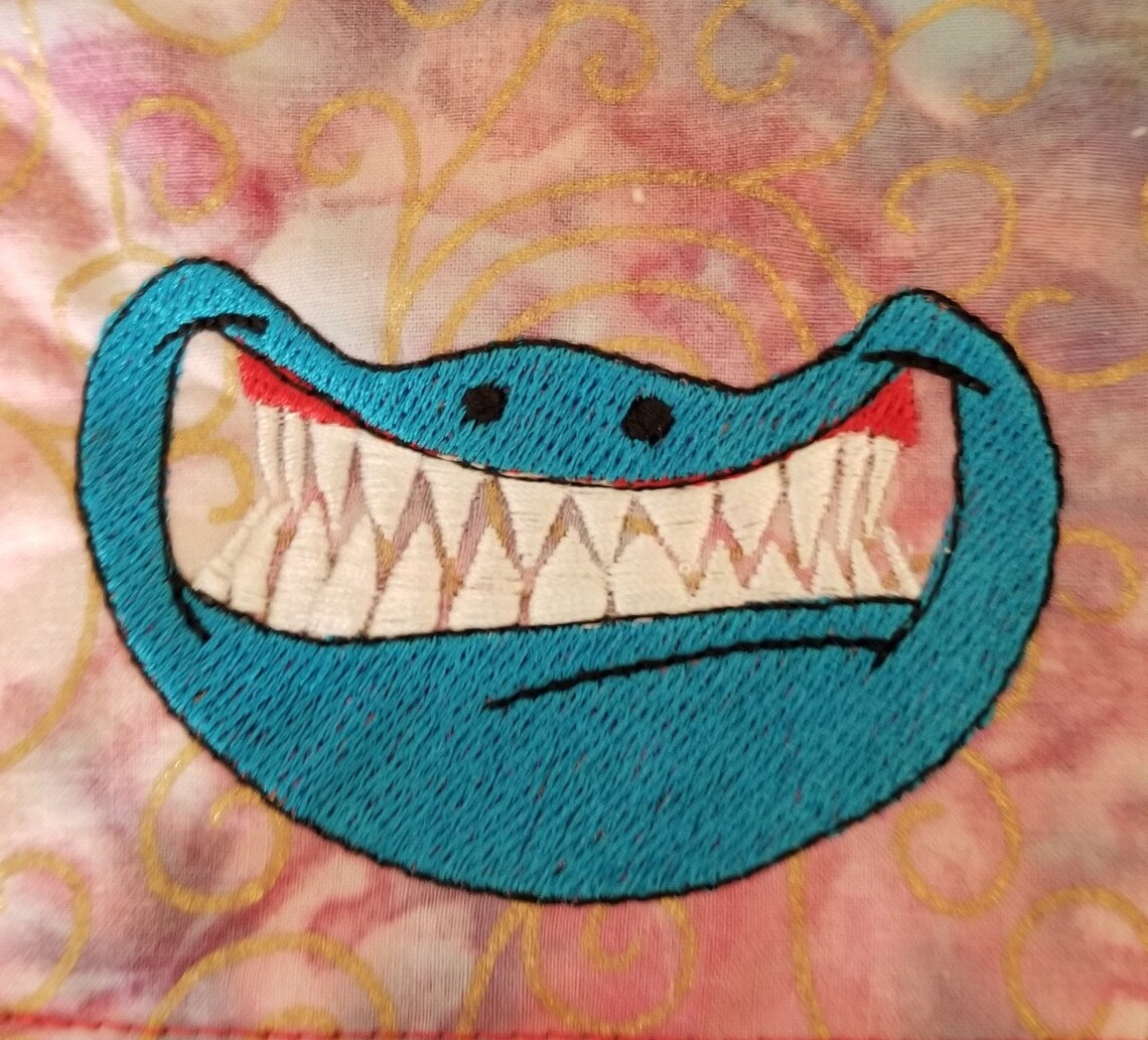 Smiling Shark Embroidery Design File. Shark Pattern for Machine ...
