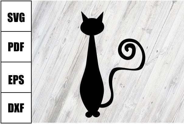 Black Cat SVG Silhouette Clean Cut File. Cat Vector Clip Art - Etsy