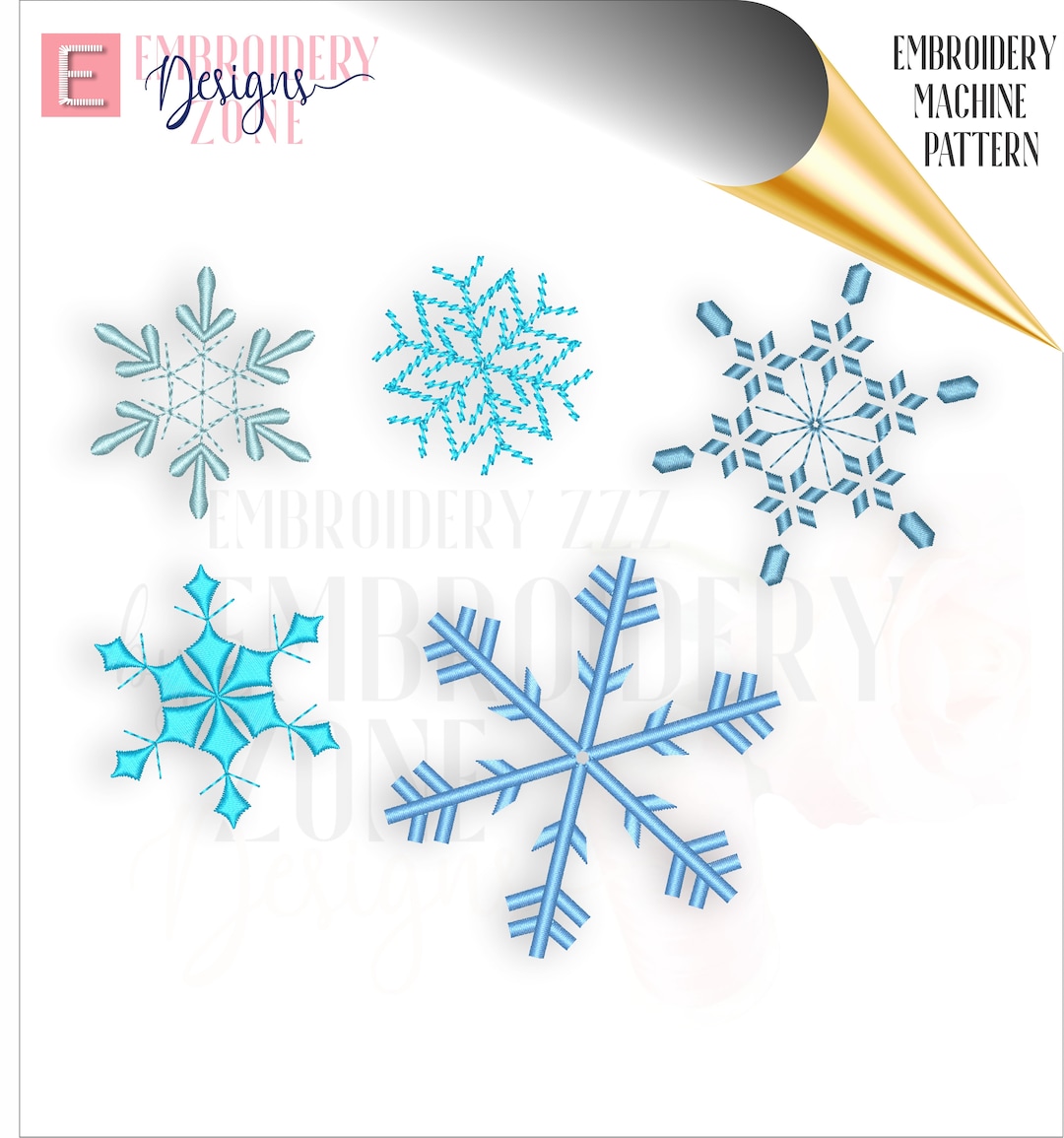 Snowflakes Embroidery Design File Set to Sew With Your Embroidery ...