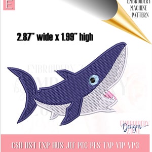 Shark Embroidery File, Shark Pes Design, Shark Pattern, Shark Machine ...