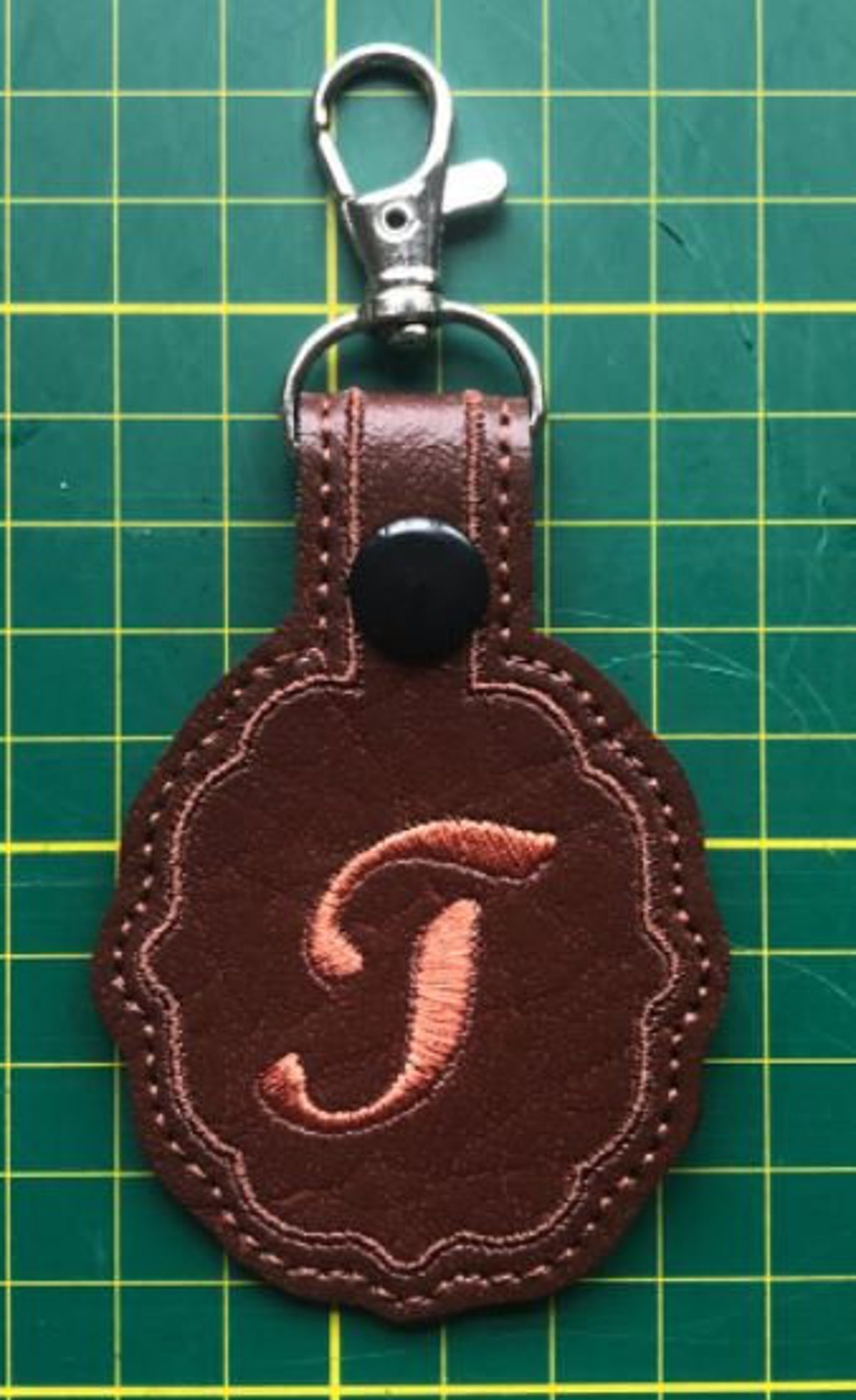 ITH Snap Tab Key Fob Blank Template, Monogram Frame (embroidery Design ...