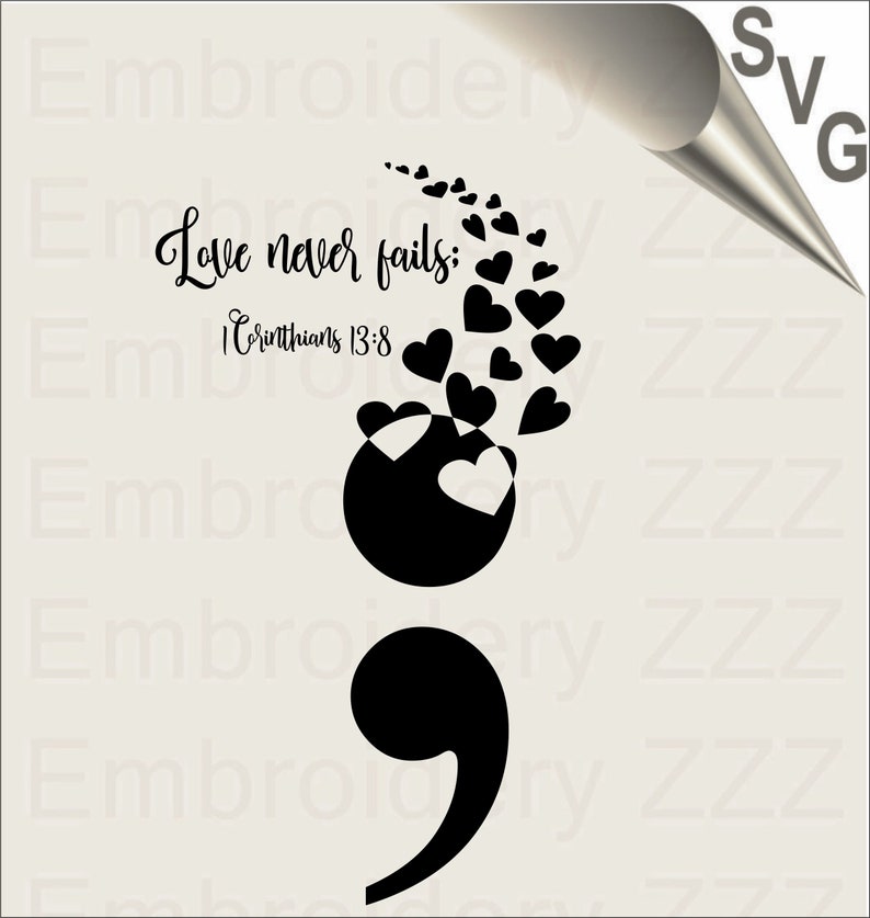 Suicide Prevention Svg Semicolon Print File Hearts Spray Svg - Etsy