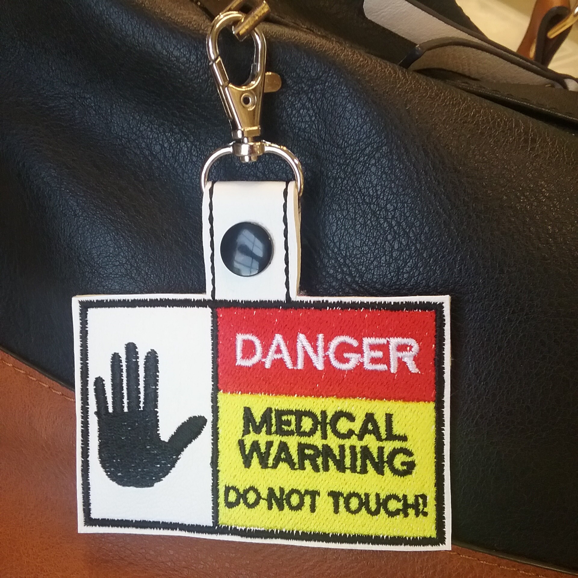 Warning in the Hoop Embroidery Design. Danger Ith Key Fob - Etsy