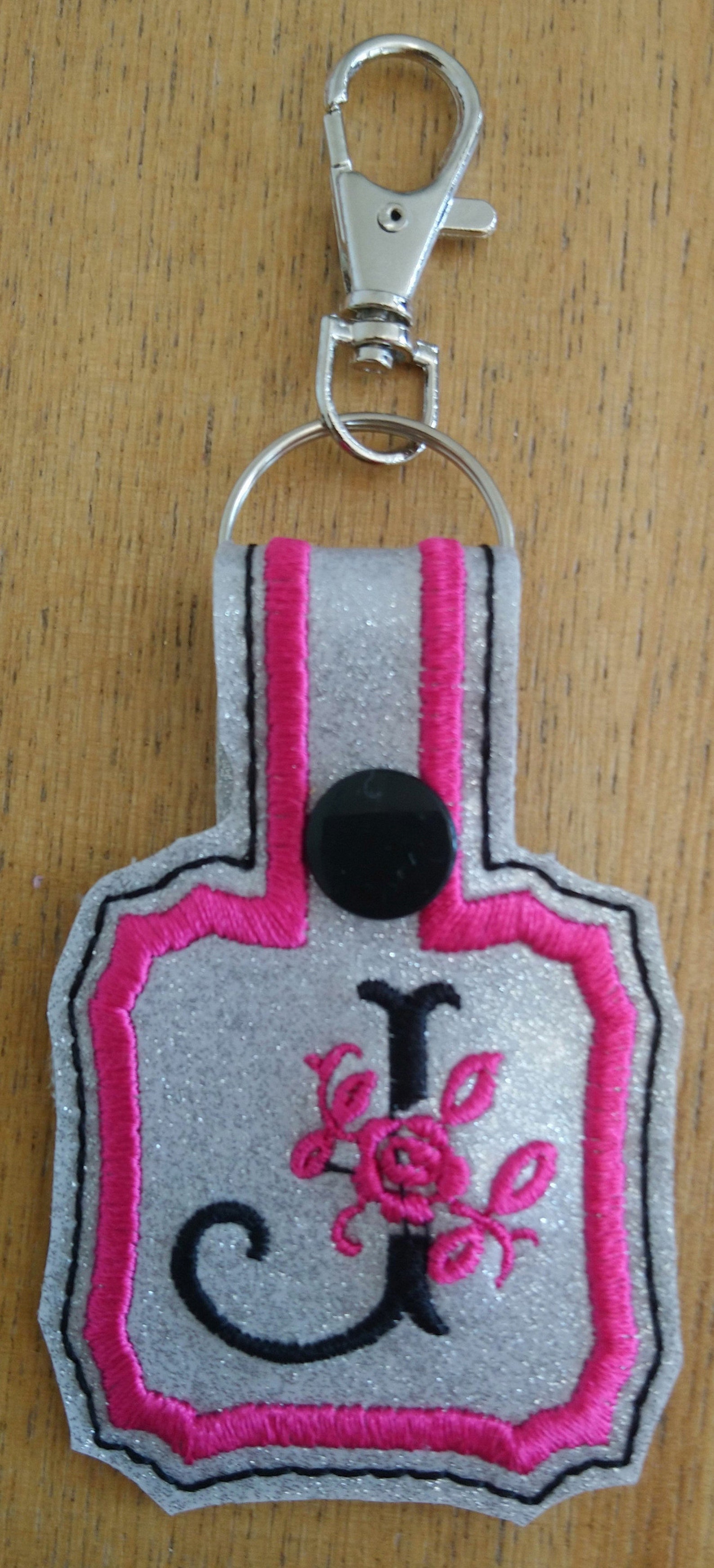 Monogram Letter J Snap Tab in the Hoop Key Fob Embroidery | Etsy