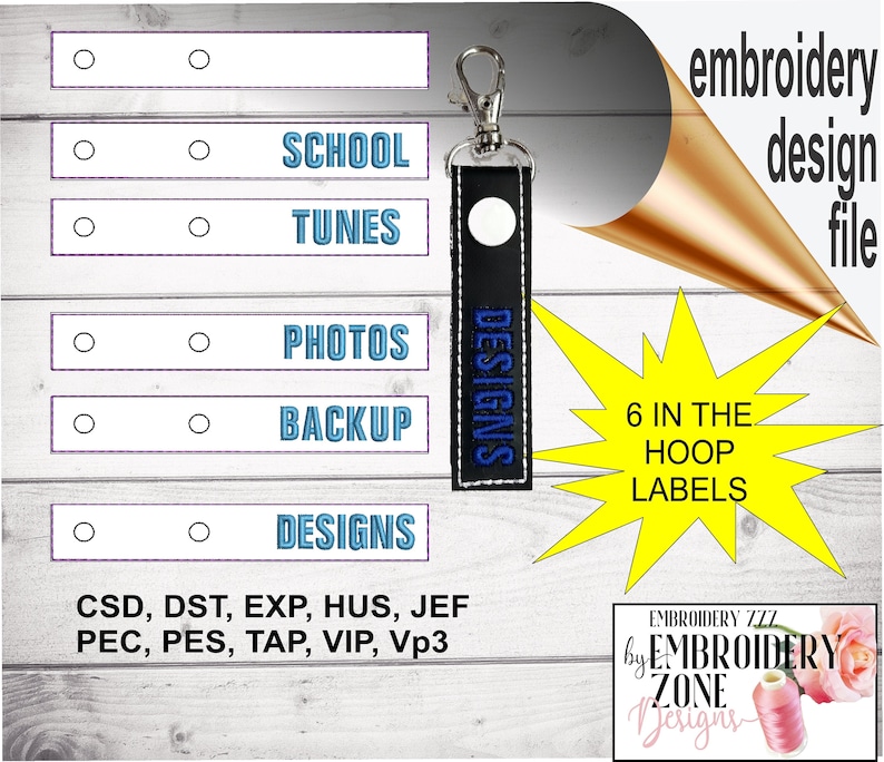 ITH Snap Tab Label Set. Embroidery in the Hoop USB Flash Drive - Etsy