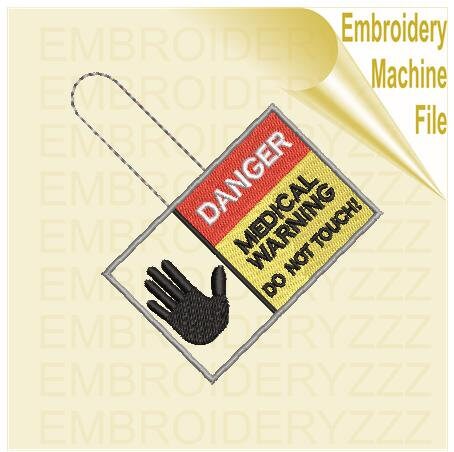 Warning in the Hoop Embroidery Design. Danger Ith Key Fob - Etsy