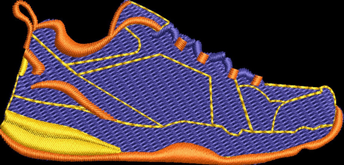 Sneaker Embroidery Design Template. Athletic Running Shoe - Etsy