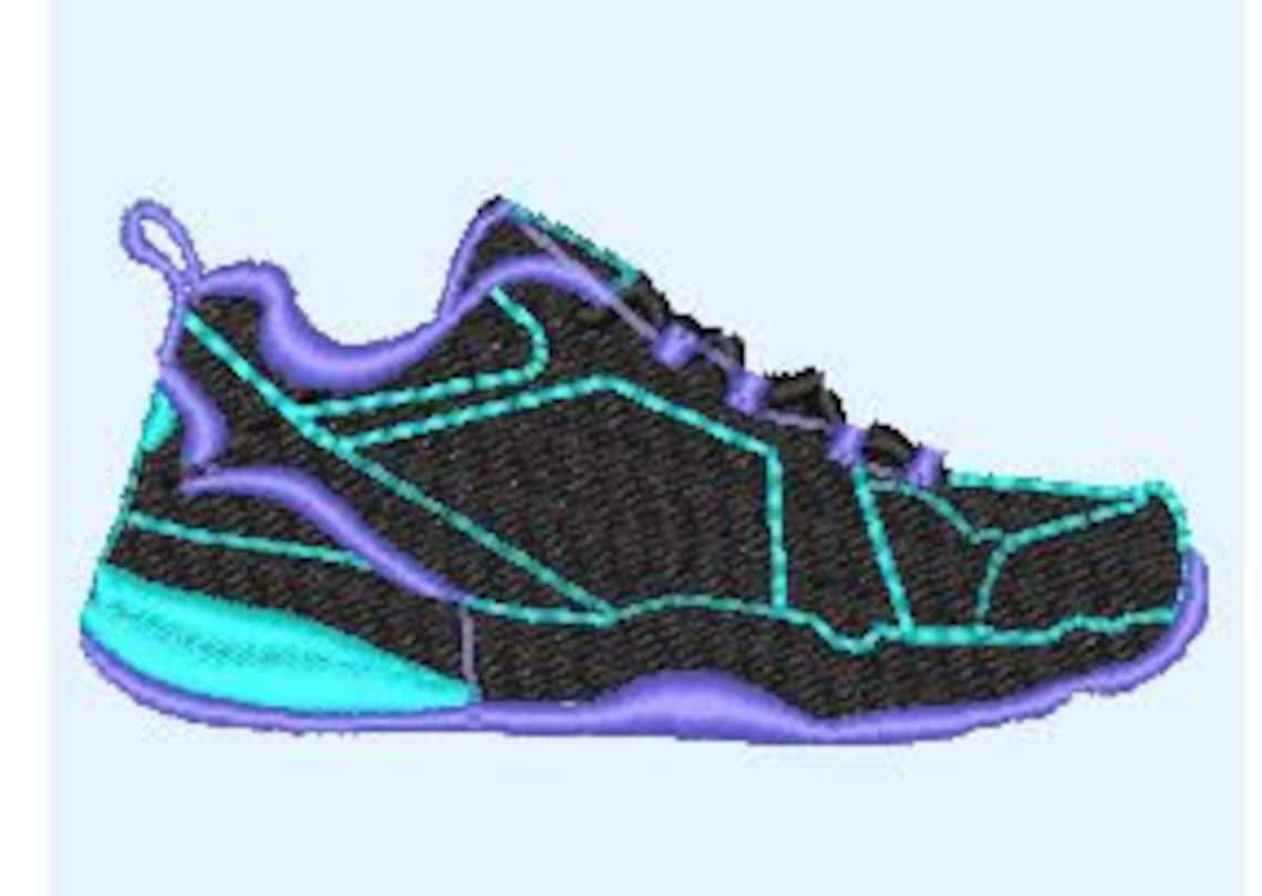 Sneaker embroidery design template. Athletic running shoe | Etsy