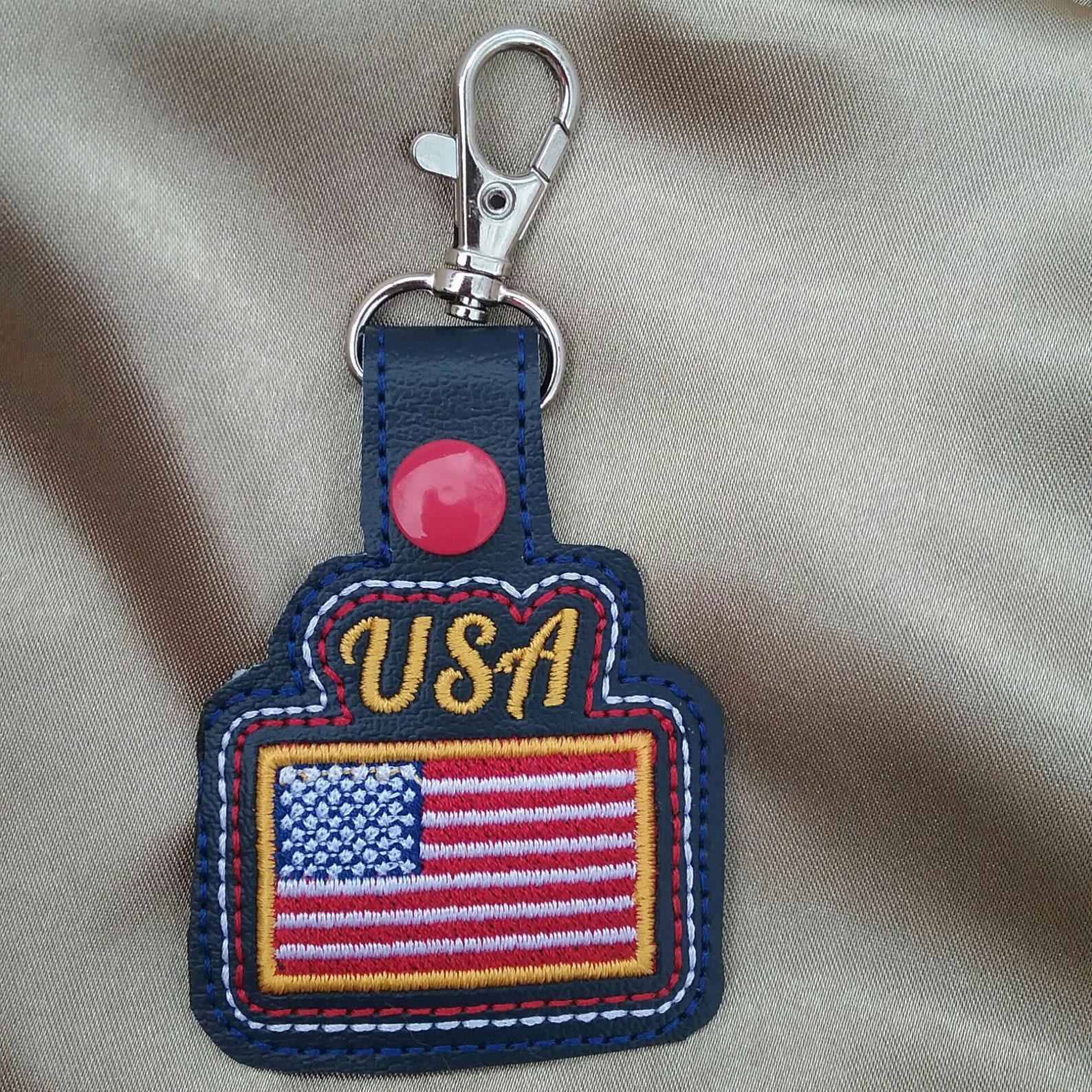 ITH USA Flag Snap Tab Embroidery Design. American Flag Key - Etsy