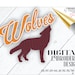 Wolves Mascot School Logo Embroidery Design. Template to Machine ...