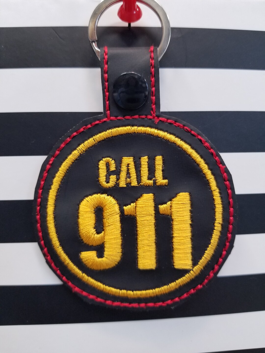911 Dispatcher Snap Tab in the Hoop Embroidery Design. Key Fob - Etsy