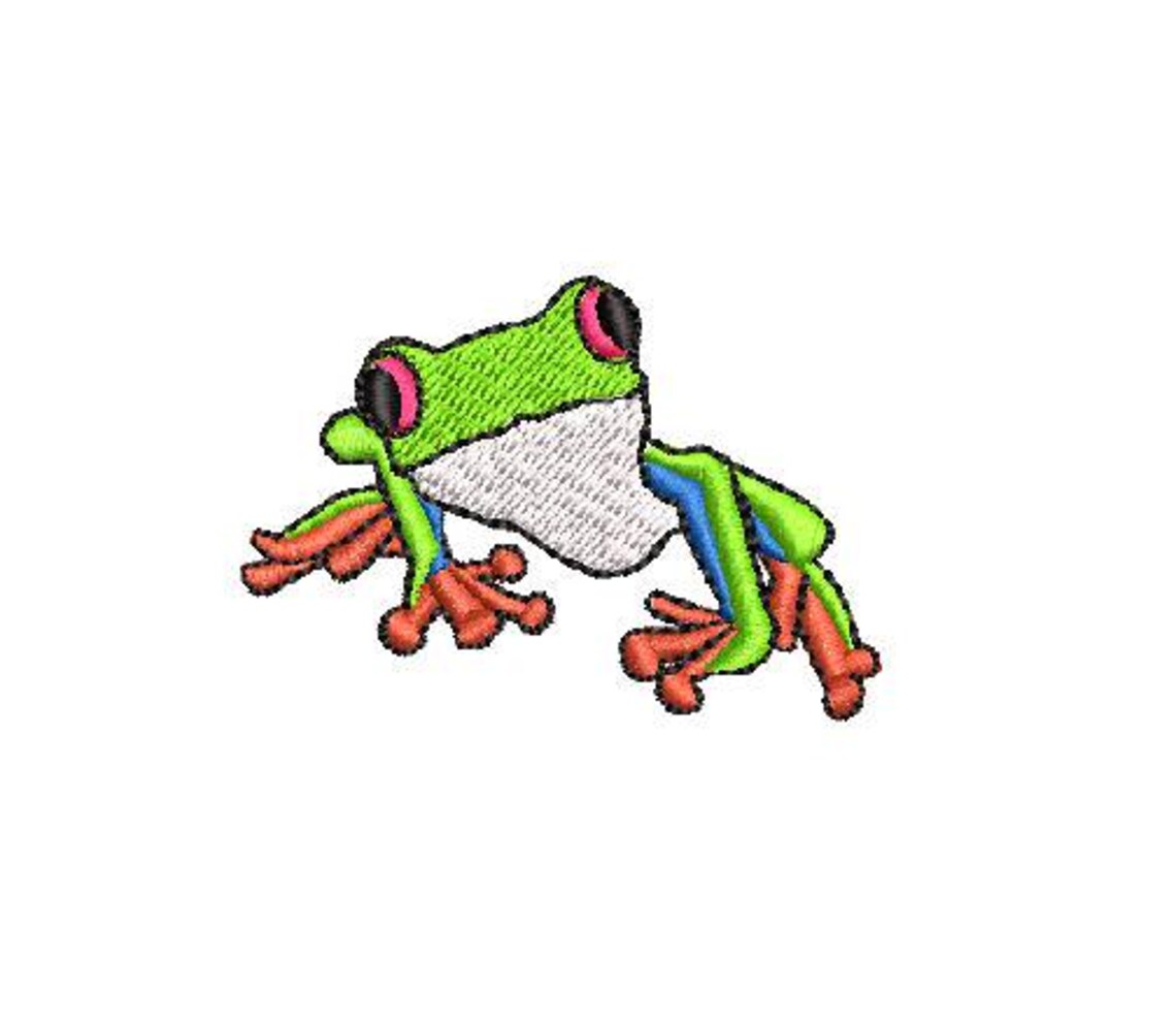 Tree Frog Embroidery Design Pattern. Red Eyed Rain Forest Frog Template ...