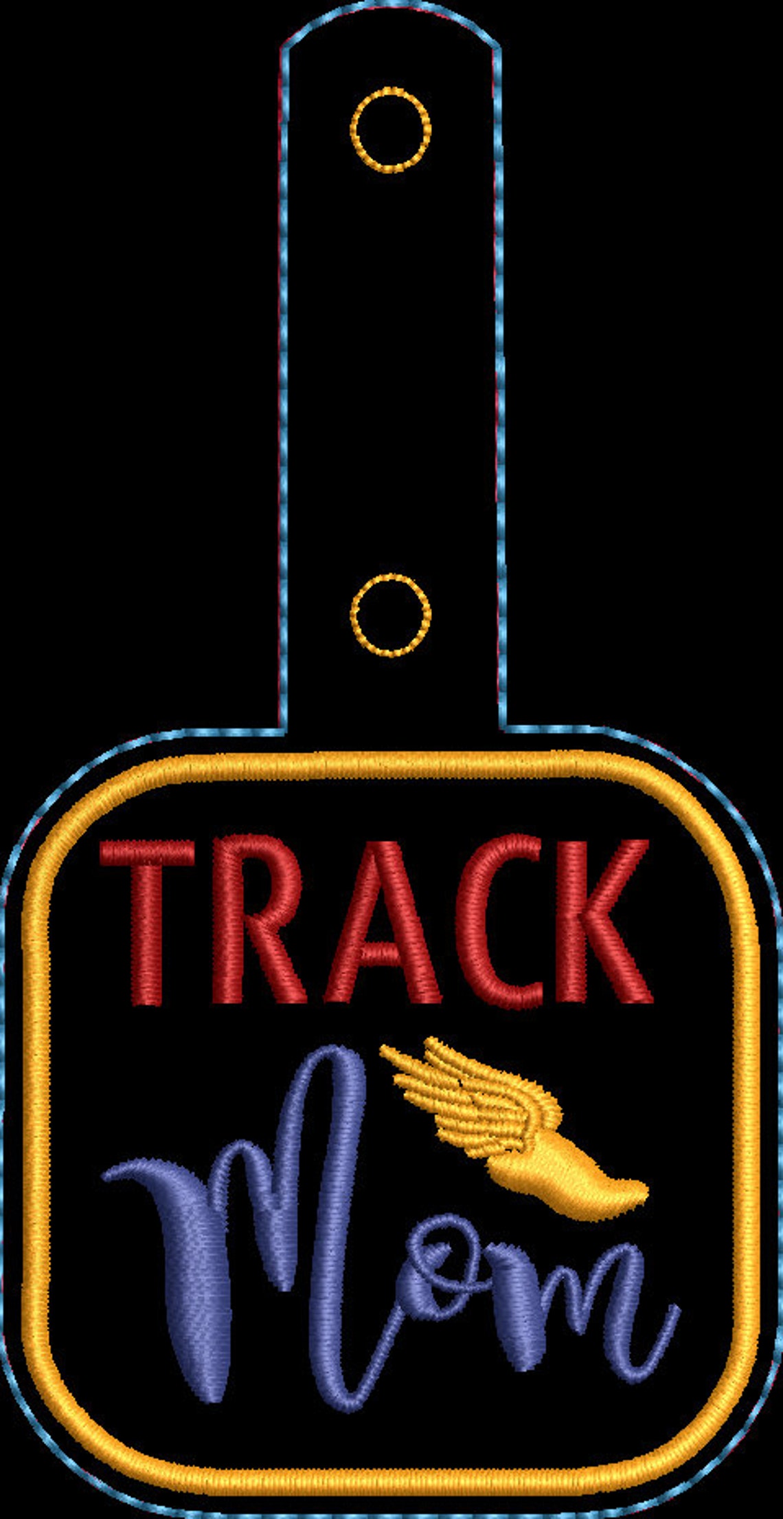 Track Mom Key Chain Embroidery Design in the Hoop Snap-tab | Etsy