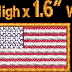 USA Flag Embroidery Design, Small American Flag (1x1.6 Inch) (digital ...
