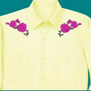 Roses Machine Embroidery Design for Western Shirt. Back and Shoulder ...